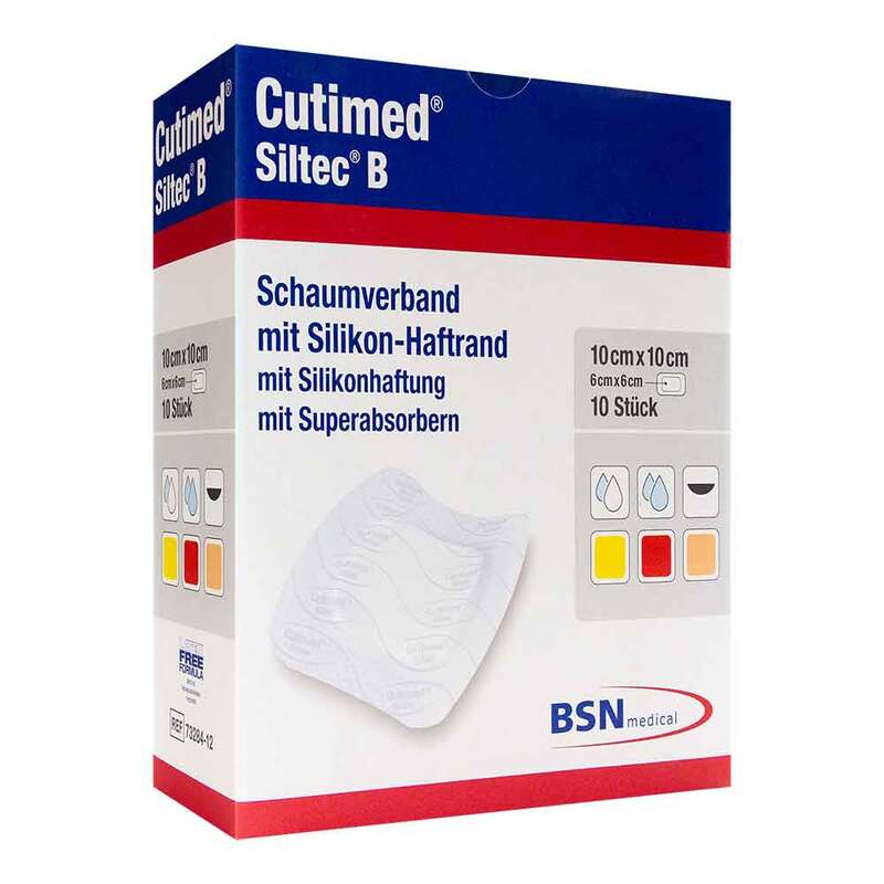 Cutimed Siltec B Schaumverband 10x10 cm mit Haftrand 10 St online bei ...